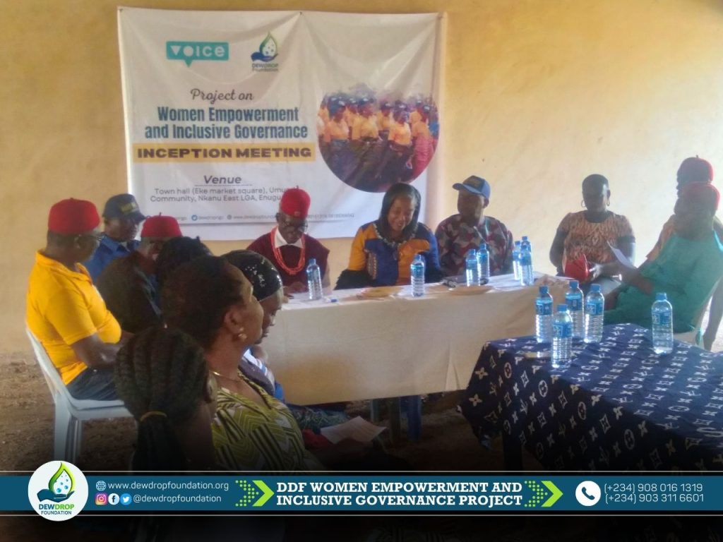 WOMEN EMPOWERMENT AND INCLUSIVE GOVERNANCE INCEPTION MEETING - Dewdrop ...