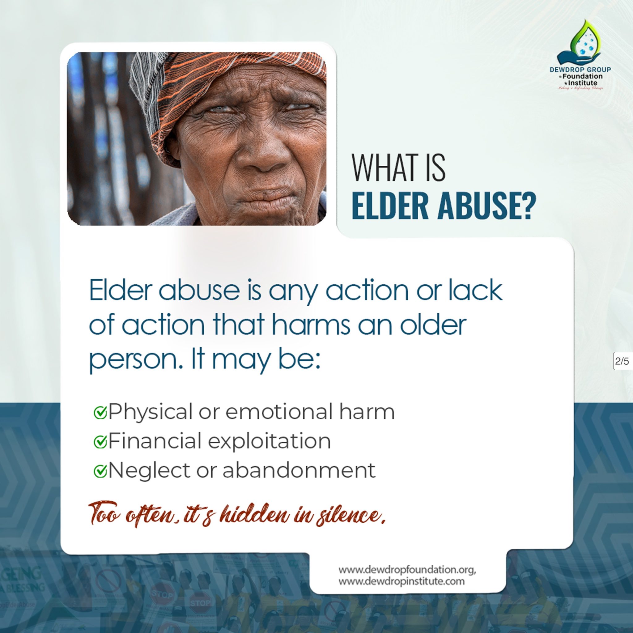 Safeguarding Dignity: Addressing Elder Abuse in Long-Term Care Facilities - Dewdrop Foundation